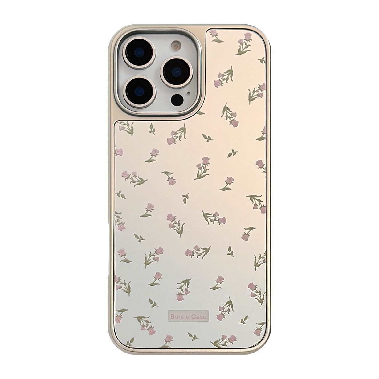 Electroplated Resin iPhone Case with Pink Flowers Pattern - Asebk