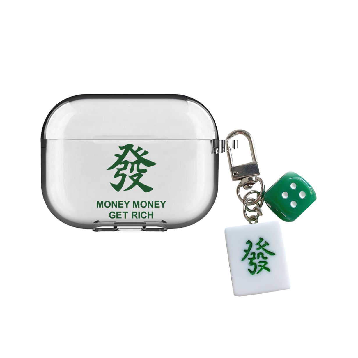 Transparent Chinese Mahjong AirPods Case (Fa, Zhong) | TWS Bluetooth ...